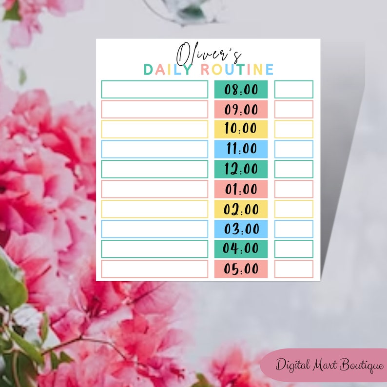 Daily Routine Chore Chart for Kids Responsibility Checklist My - Etsy
