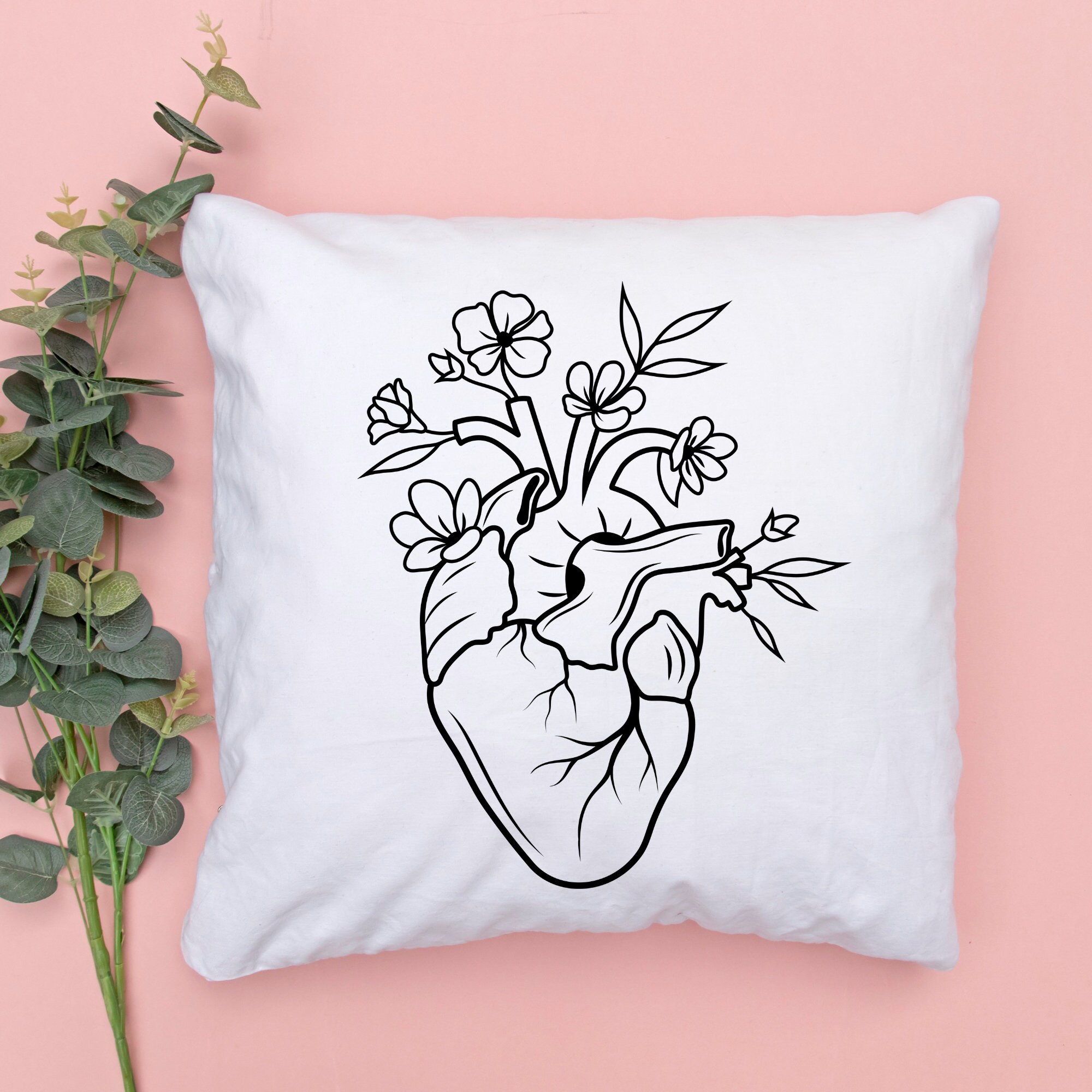 Anatomical Heart Svg Bundle, Flower Heart Svg, Human Heart Svg, Anatomy ...