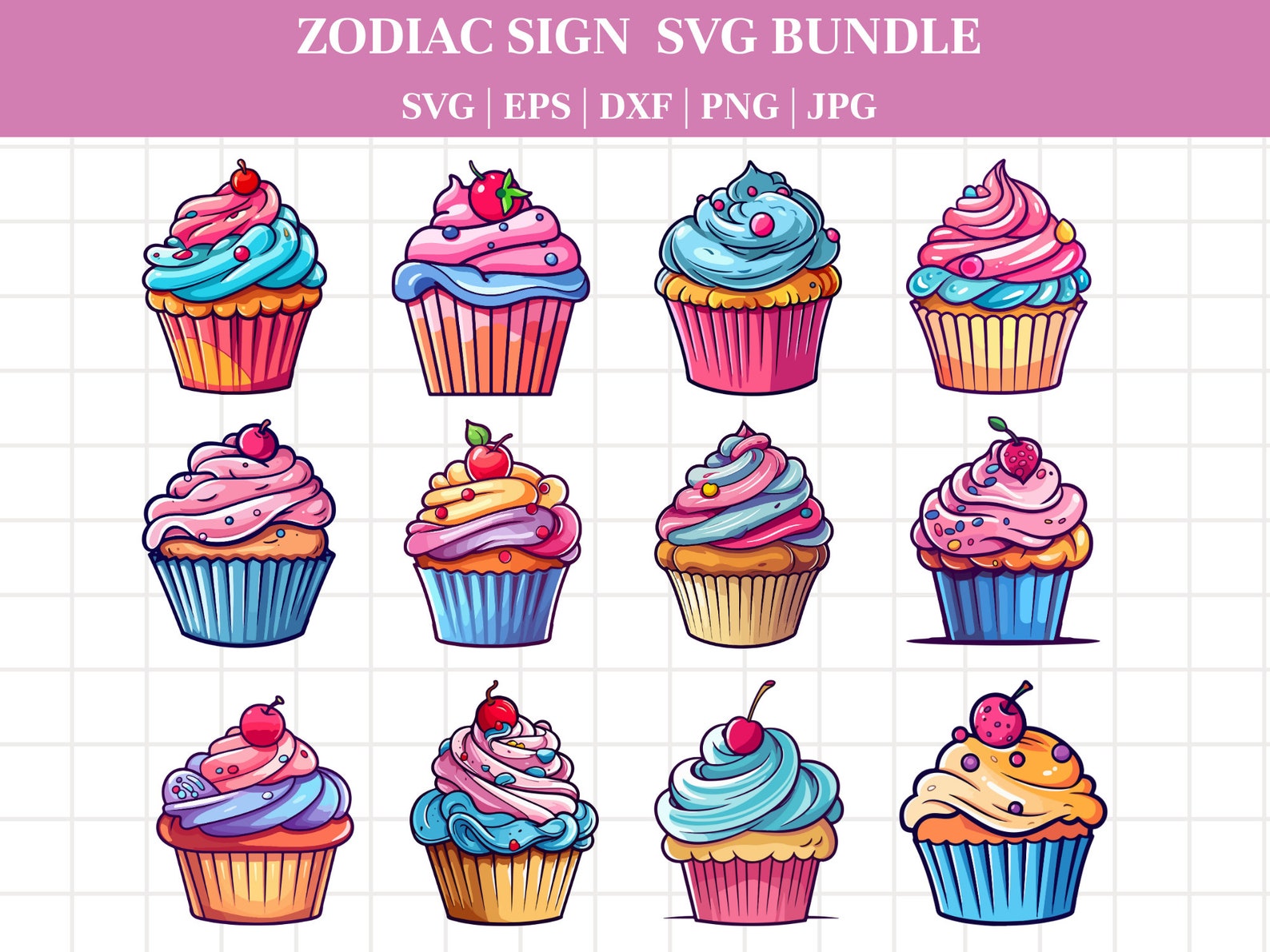 Cupcake SVG Bundle, Muffin SVG File for Cricut, Bakery Cut File ...