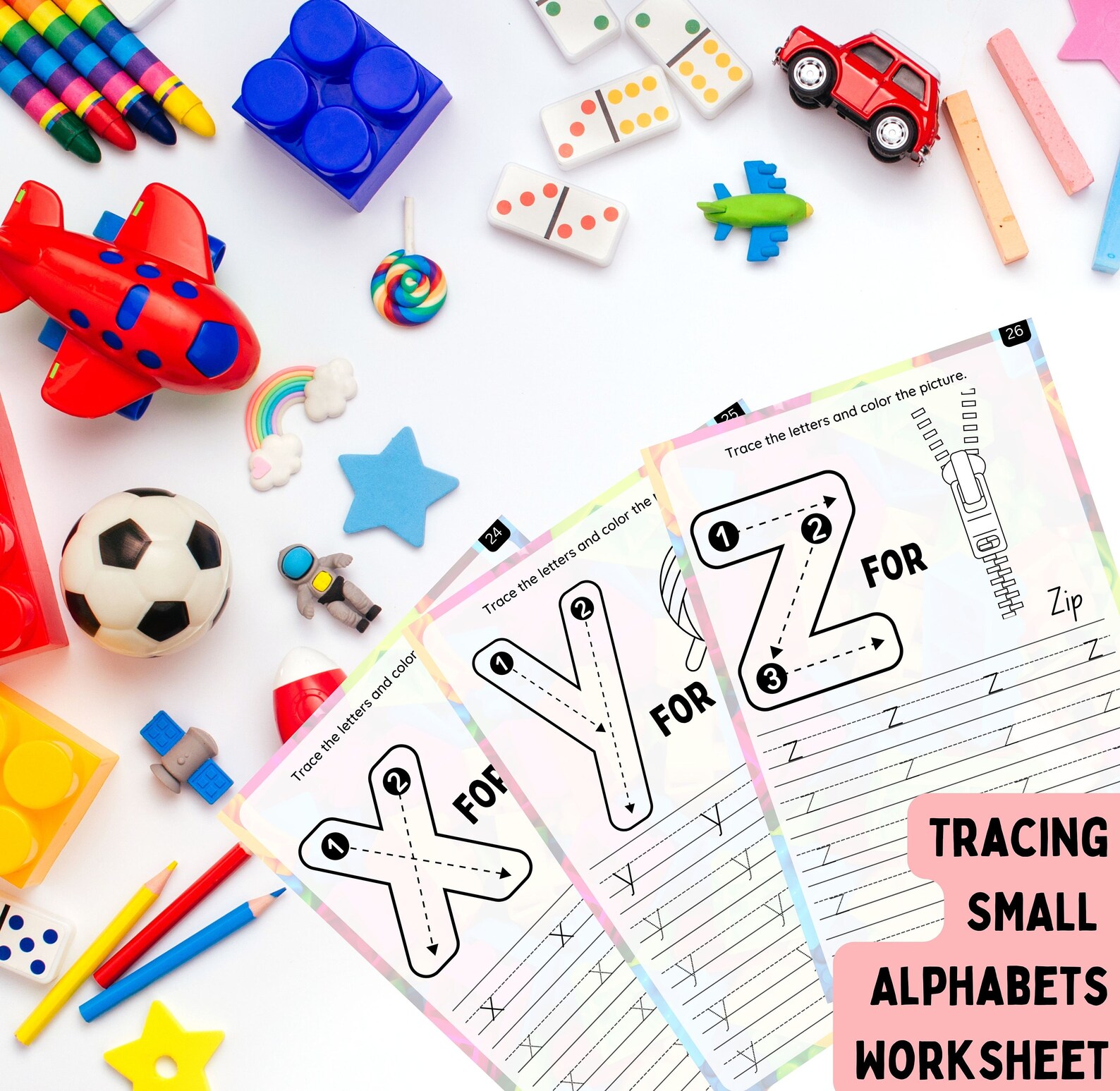 26 Alphabet Lowercase Worksheets, Preschool, Kindergarten, Learning ...