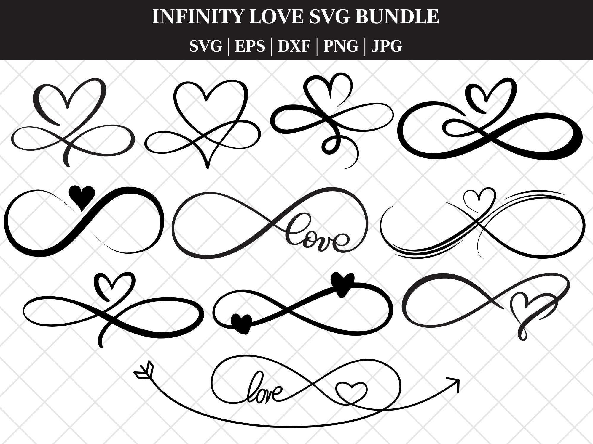 Infinity Love SVG Bundle, Infinity SVG, Love SVG, Heart Svg, Valentine ...