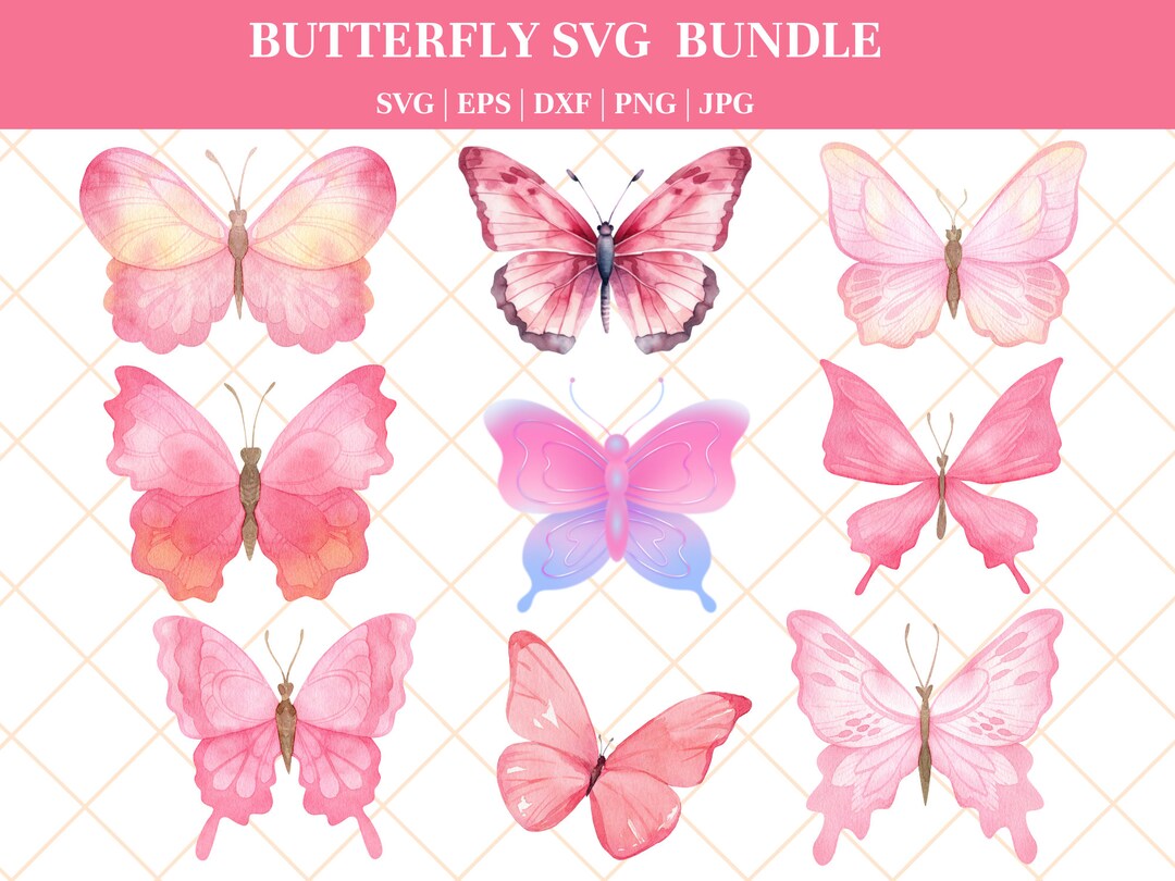 Printable Summer Butterflies Clipart Bundle Instant Digital Download ...