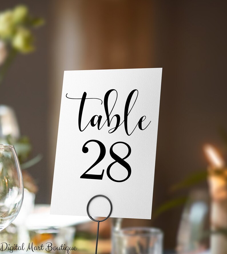 Table Number Template, Table Numbers, Printable Table Numbers, Table ...