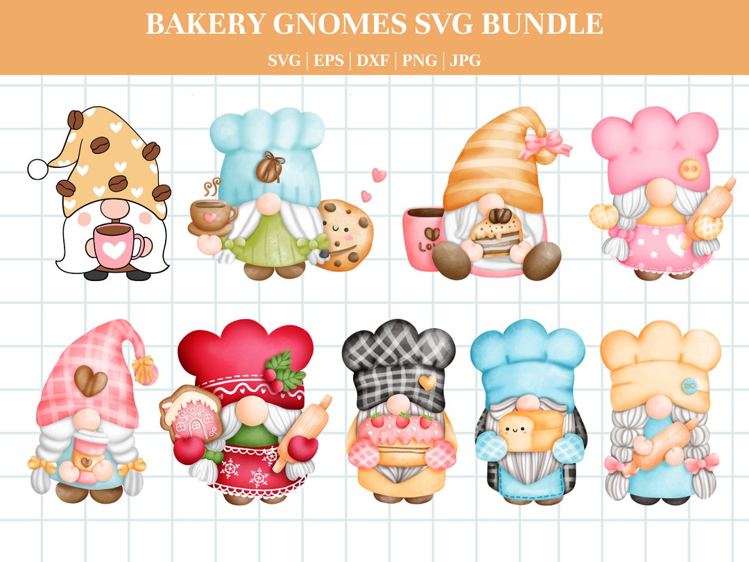 Cooking Gnome Svg, Chef Gnome Svg, Gnomes Svg Kitchen, Svg Baking Gnome ...