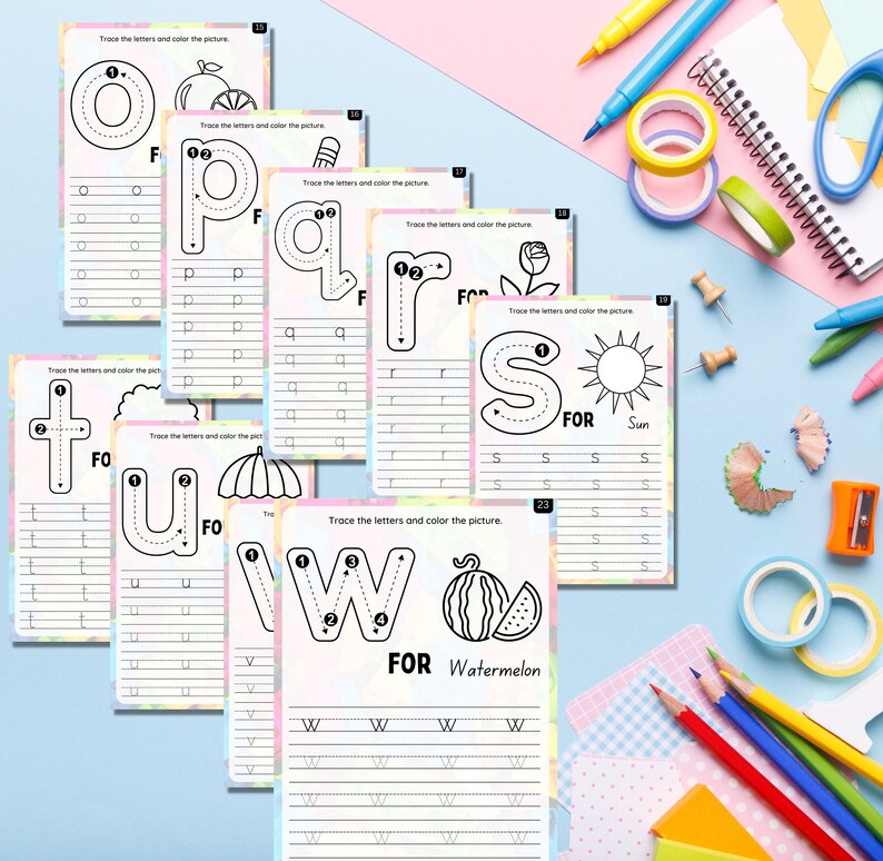 26 Alphabet Lowercase Worksheets, Preschool, Kindergarten, Learning ...