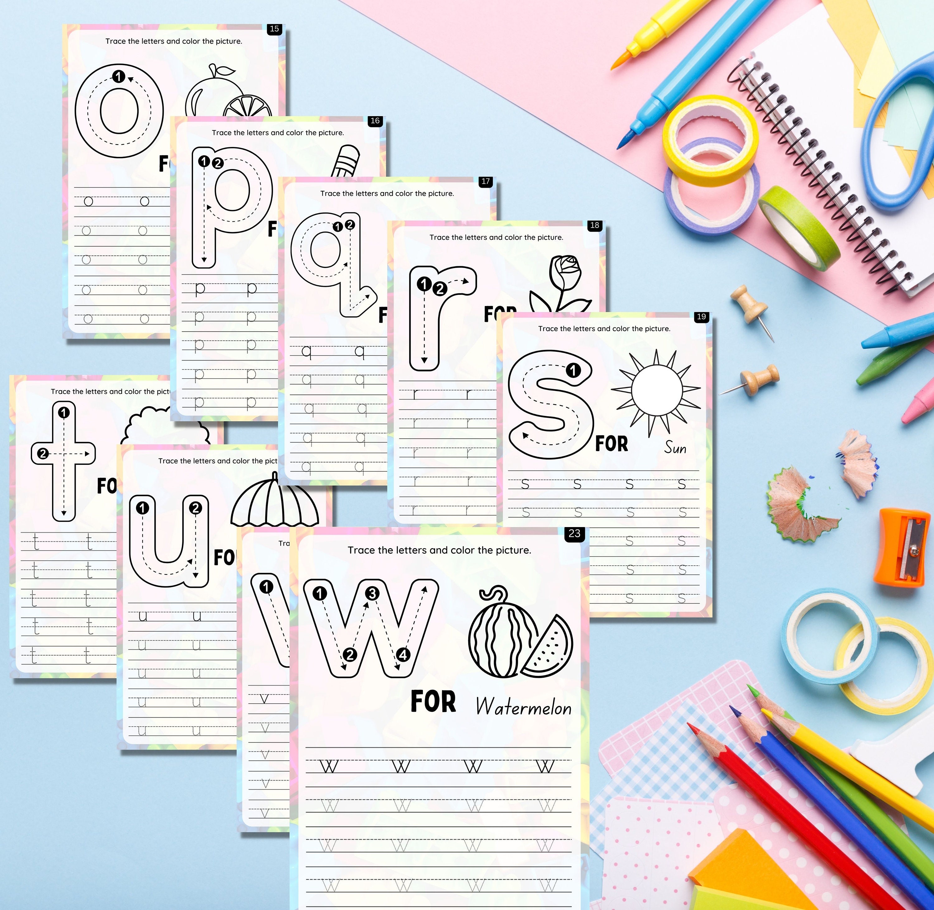 26 Alphabet Lowercase Worksheets, Preschool, Kindergarten, Learning ...