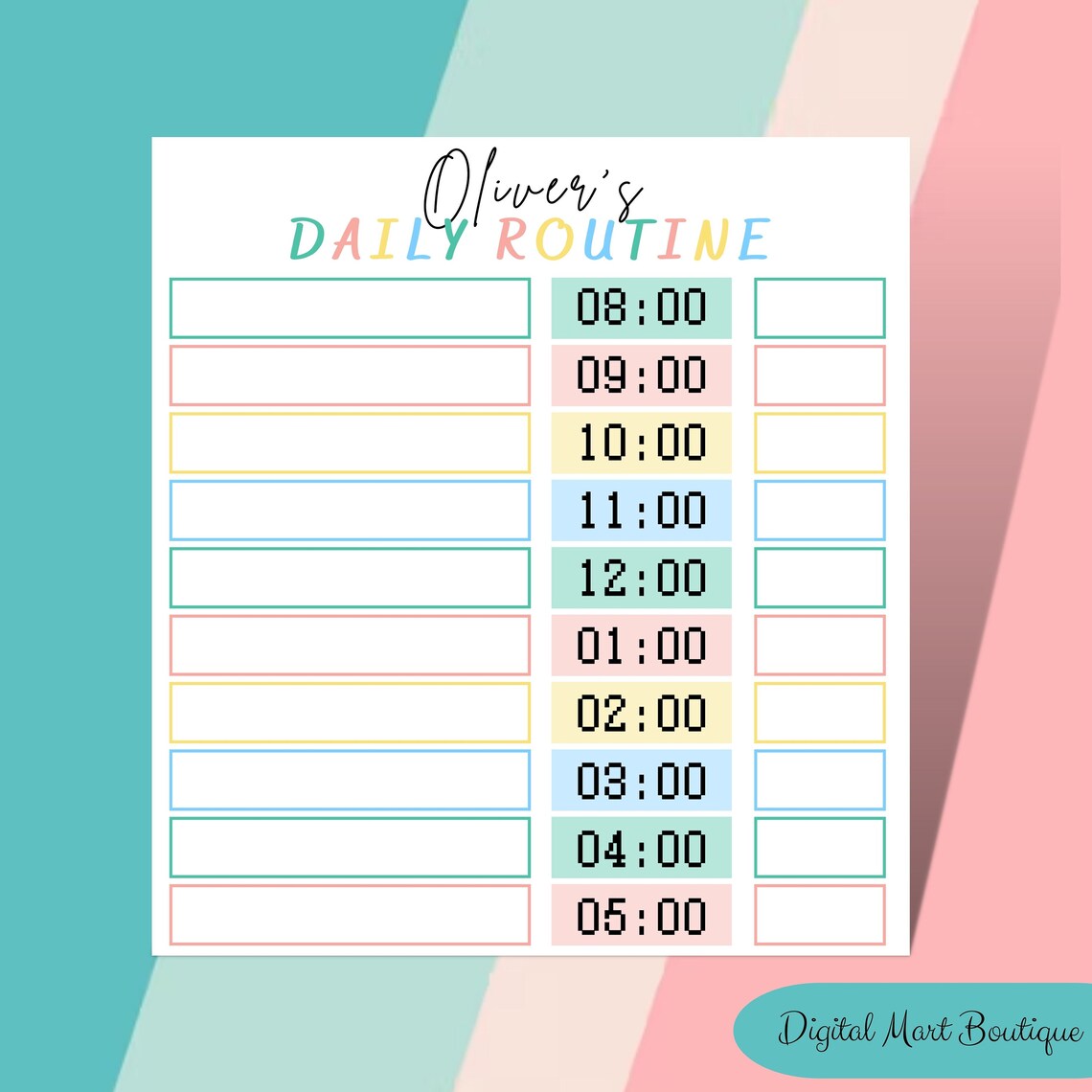 Daily Routine Chore Chart for Kids Responsibility Checklist My Daily to ...