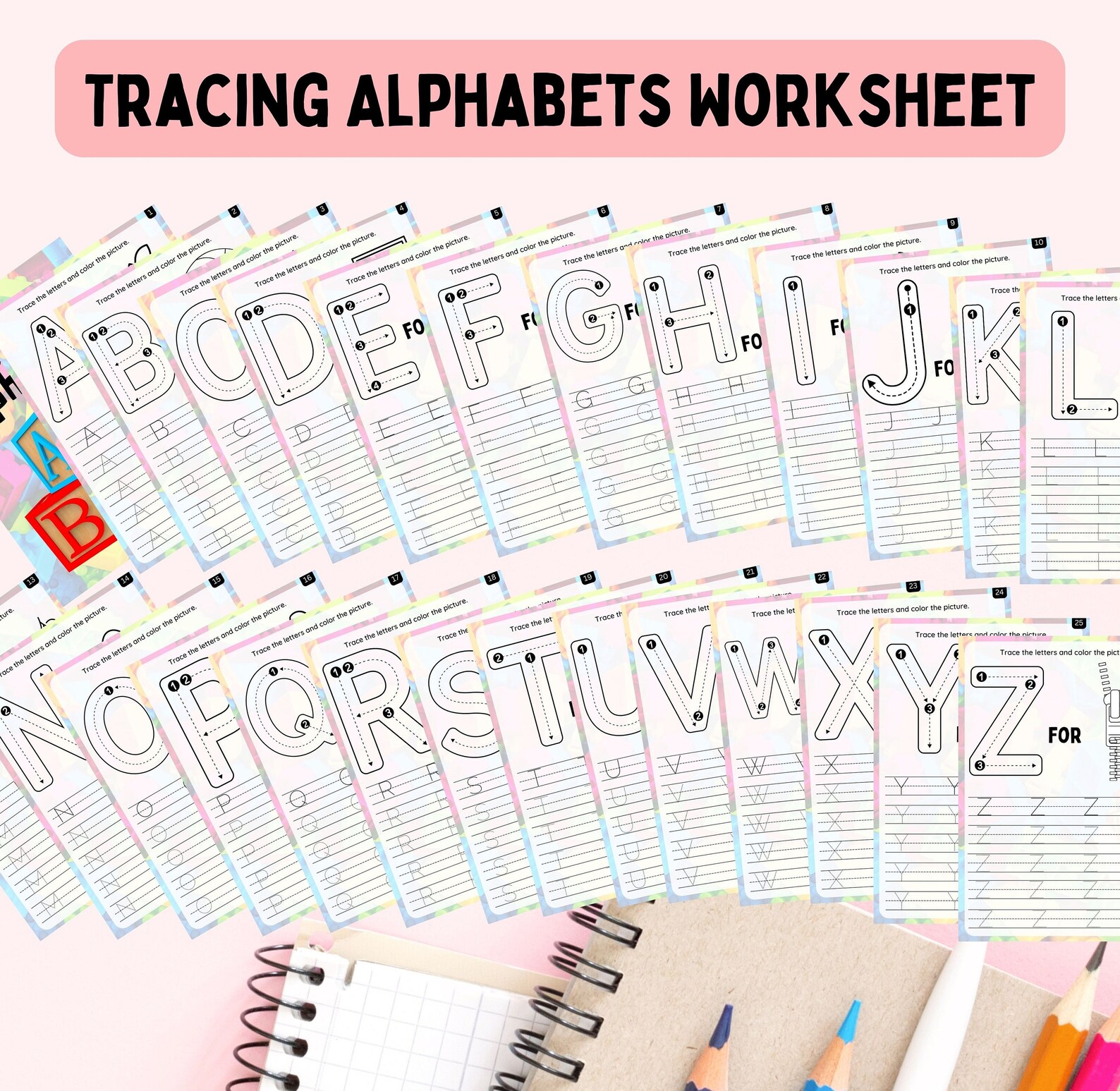 26 Alphabet Worksheets, Preschool, Kindergarten, Learning Activity ...