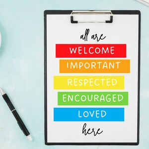 All Are Welcome Here, Equality Poster, Kindness Matters, All Are ...