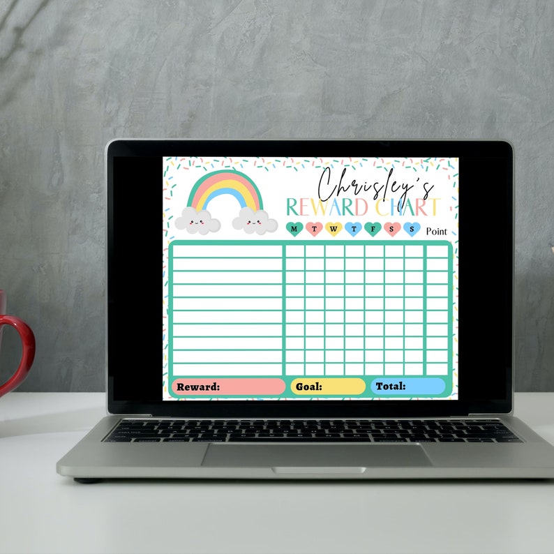 Reward Chart Multiple Kids Editable Printable Rainbow Chore Chart My ...