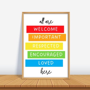 All Are Welcome Here, Equality Poster, Kindness Matters, All Are ...