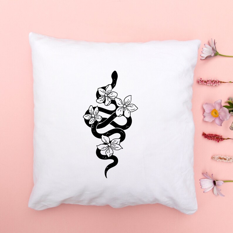 Floral Snake Svg Bundle, Celestial Snake Svg, Snake With Flowers Svg ...