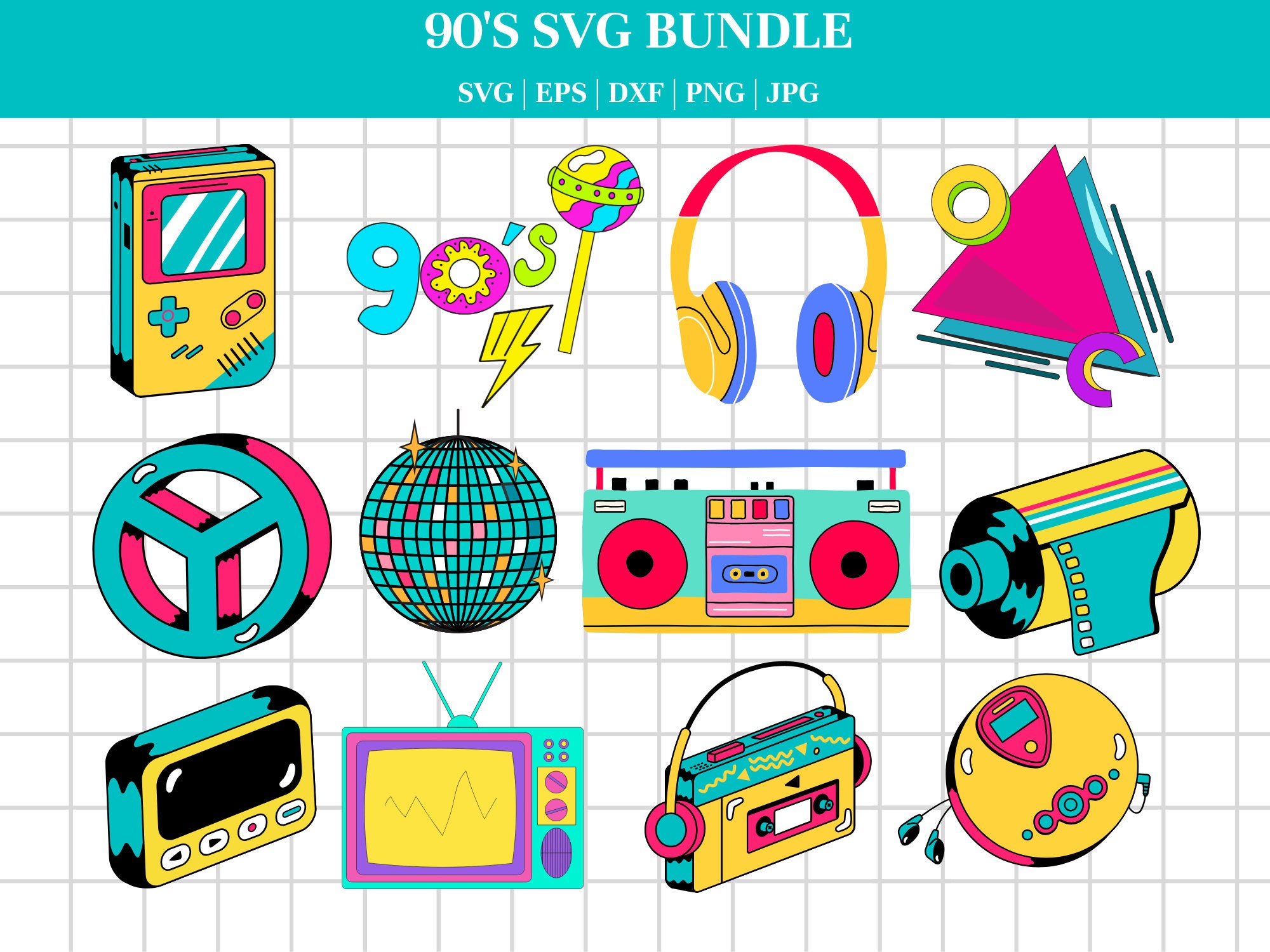90s SVG, 90s PNG, I Love the 90s Svg, I Love the 90s Png, 90's Svg, 90s ...