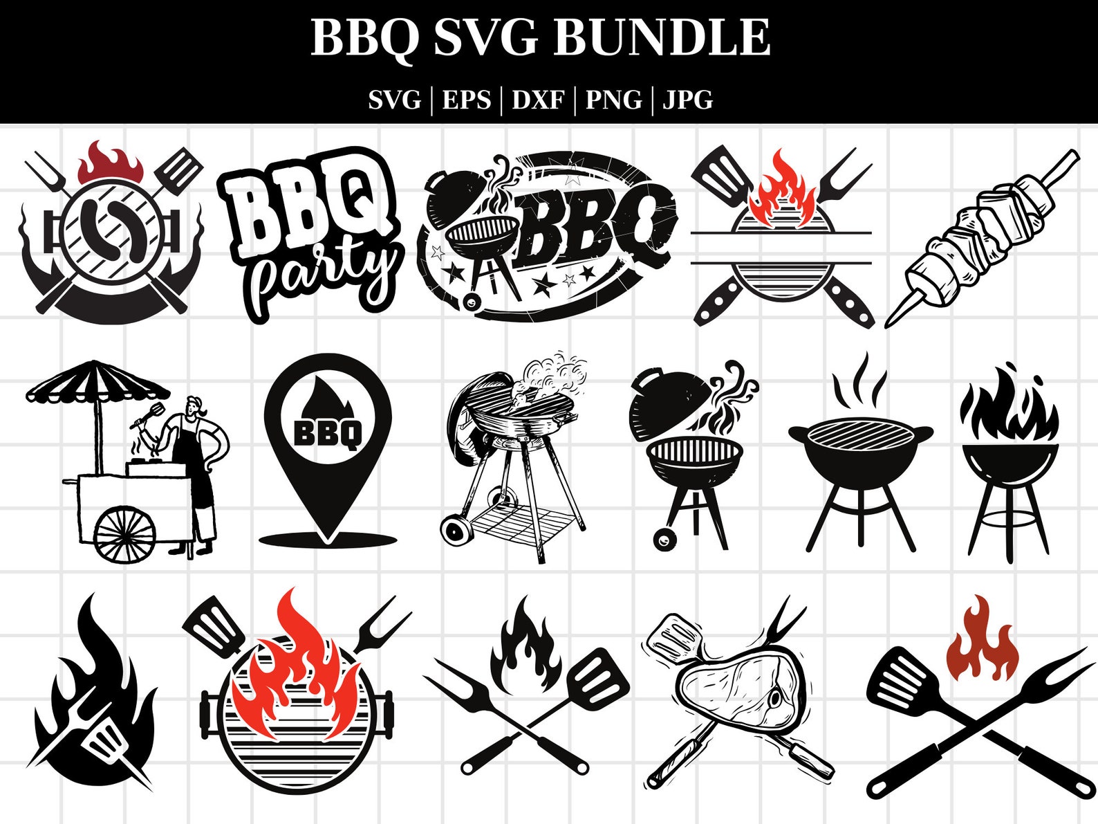 Barbeque SVG Bundle, BBQ Svg Bundle, BBQ Svg, Grilling Svg, Kitchen Svg ...