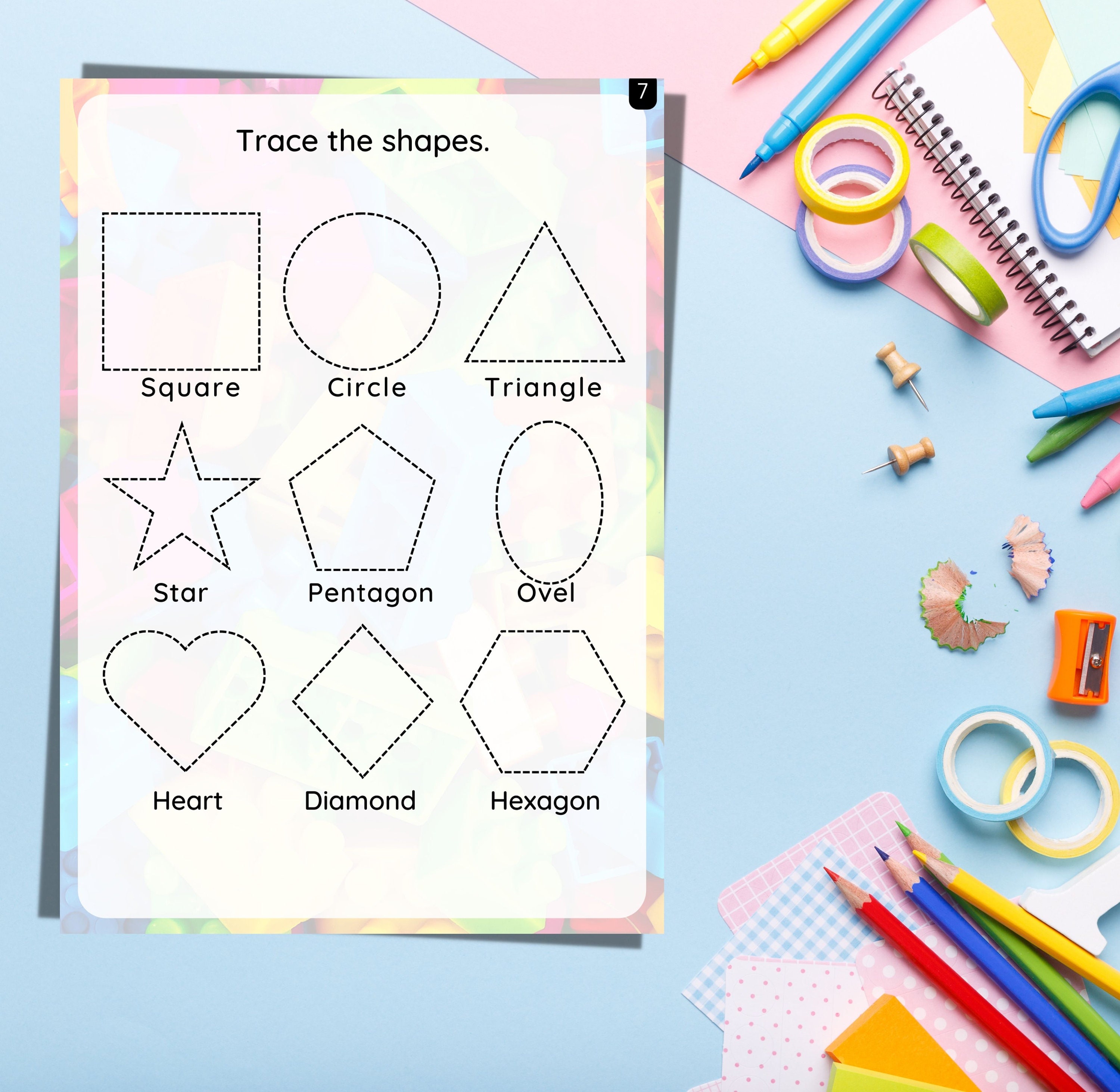 Printable Tracing Worksheet Bundle Alphabet Number Letter Color Shape ...