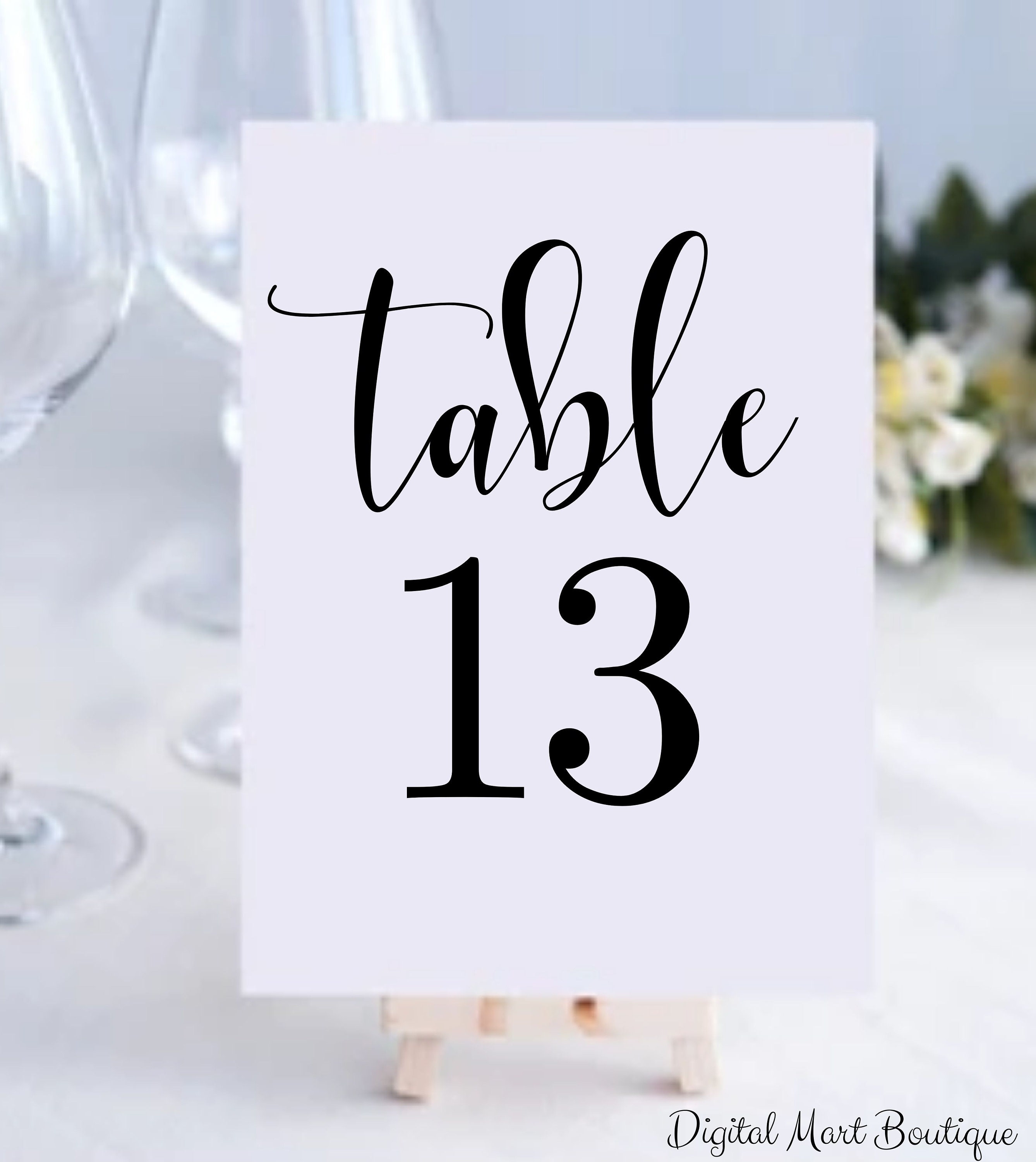 Table Number Template, Table Numbers, Printable Table Numbers, Table ...