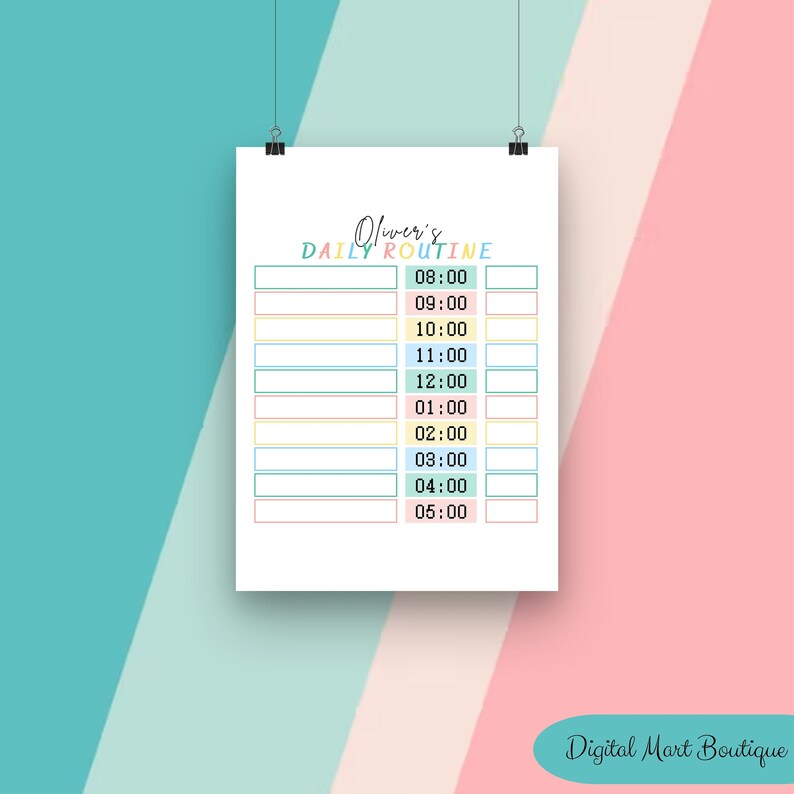 Daily Routine Chore Chart for Kids Responsibility Checklist My Daily to ...