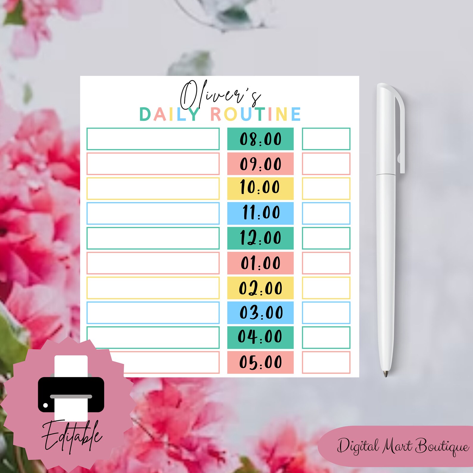Daily Routine Chore Chart for Kids Responsibility Checklist My - Etsy