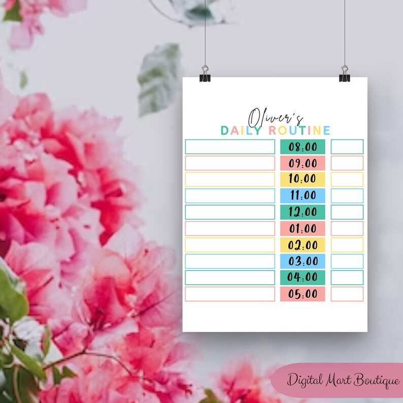 Daily Routine Chore Chart for Kids Responsibility Checklist My - Etsy