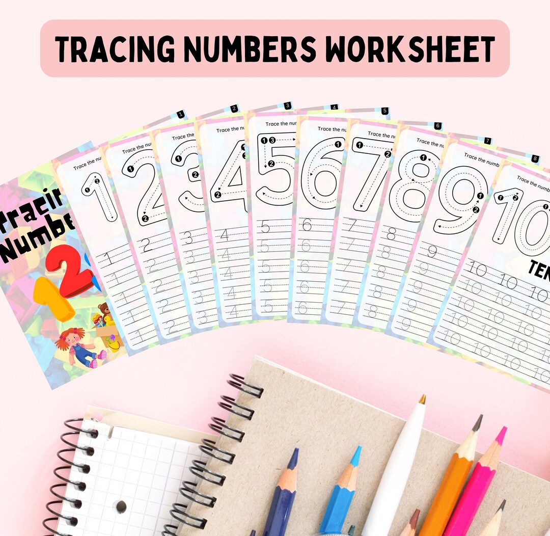 1-10 Number Tracing Worksheets Pdf / Traceable Numbers /preschool ...