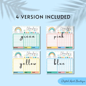 Reward Chart Multiple Kids Editable Printable Rainbow Chore Chart My ...