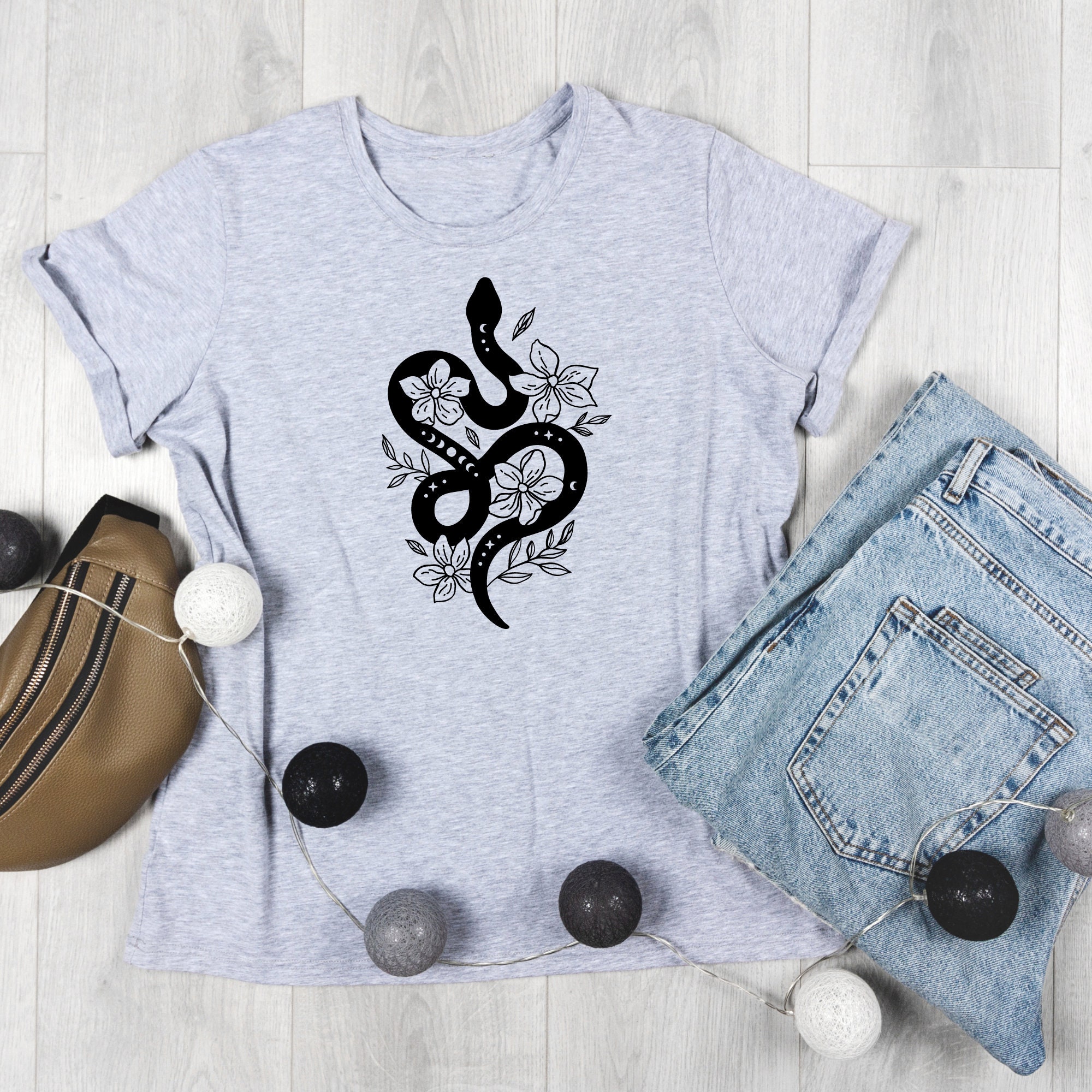 Floral Snake Svg Bundle, Celestial Snake Svg, Snake With Flowers Svg ...