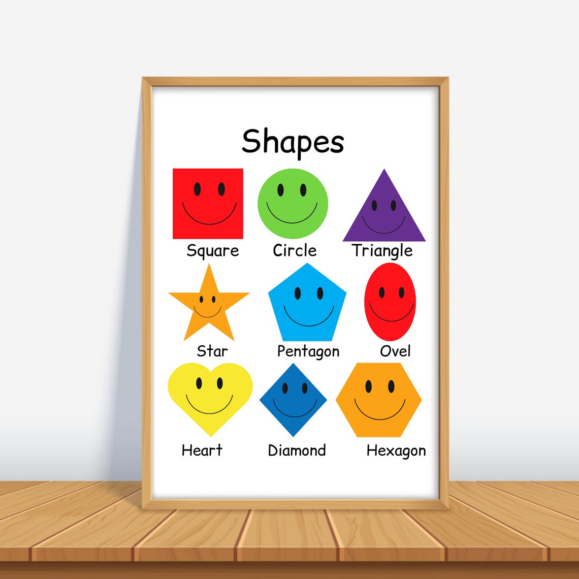 Geometric Shapes Printable Learning Materials Classroom Art - Etsy