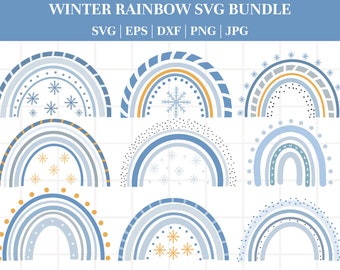 Rainbow Svg, Boho Rainbow Svg, Cute Rainbow Svg, Rainbow Svg Bundle ...