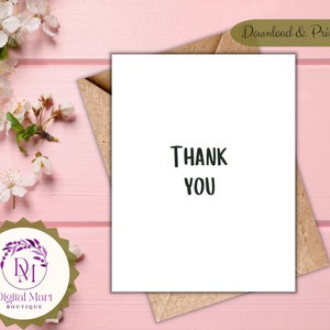 Thank You Printable Card / Instant Download PDF / Card Template - Etsy