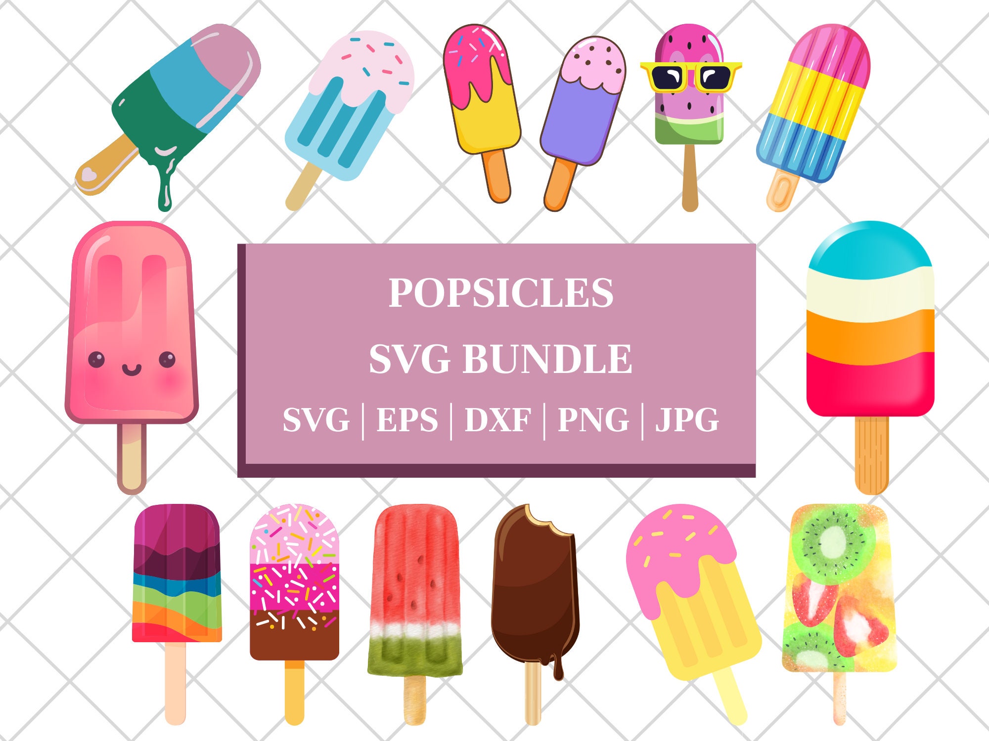 Summer Popsicles Clipart - Digital Clip Art - Popsicles - Personal and ...