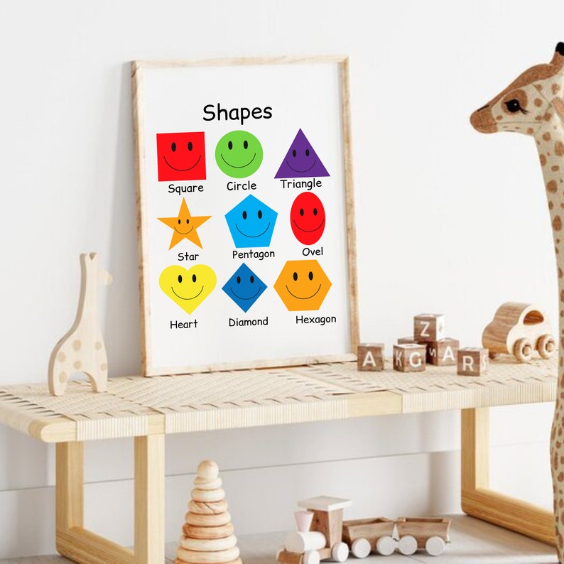 Geometric Shapes Printable, Learning Materials Classroom Art, Kids ...
