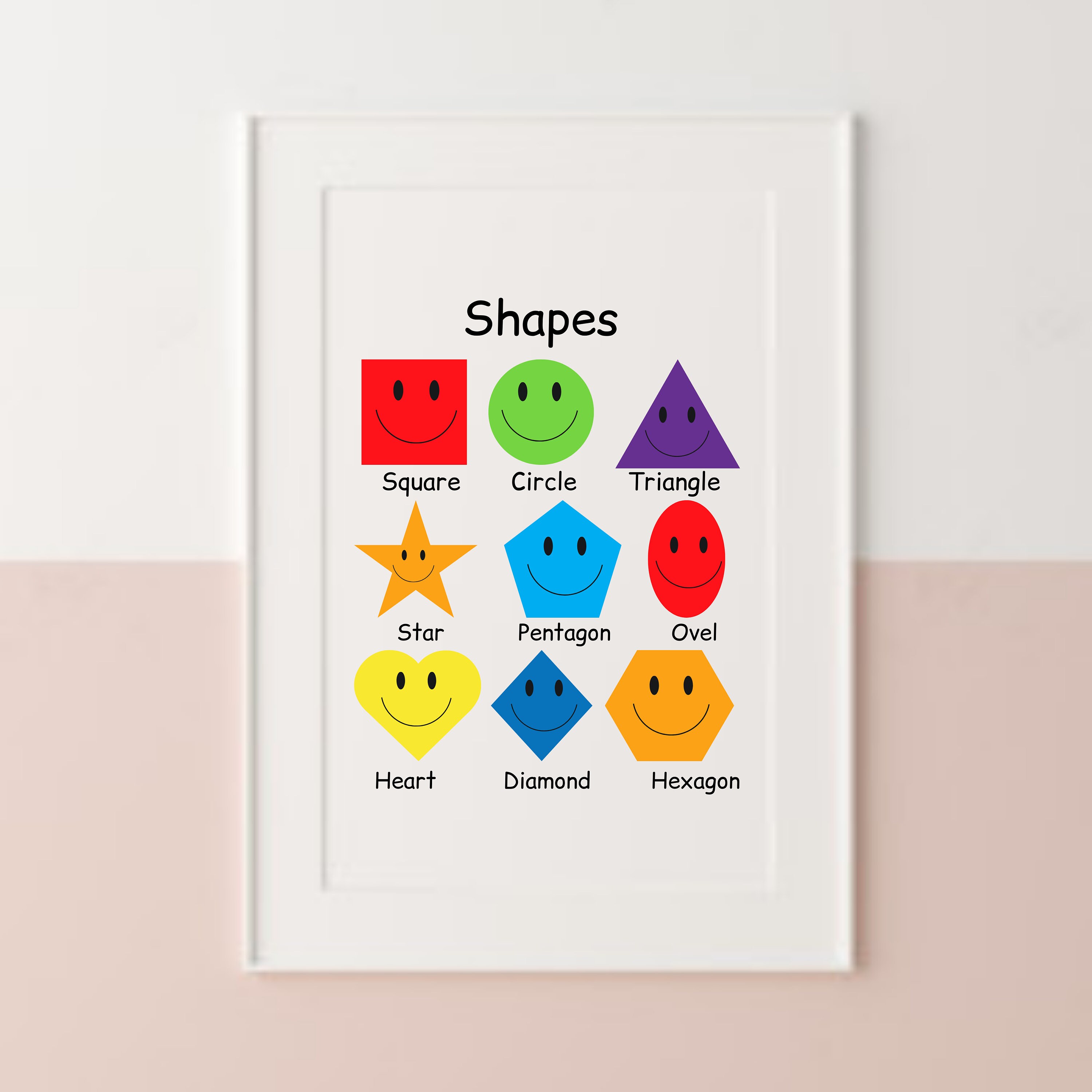 Geometric Shapes Printable, Learning Materials Classroom Art, Kids ...