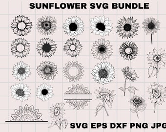 Sunflower SVG, Sunflower Cricut, Sunflower Clipart, Sunflower Cut File ...