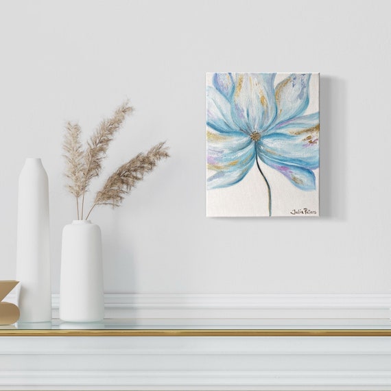 Original Shining Blue Flower Wall Decor - Etsy