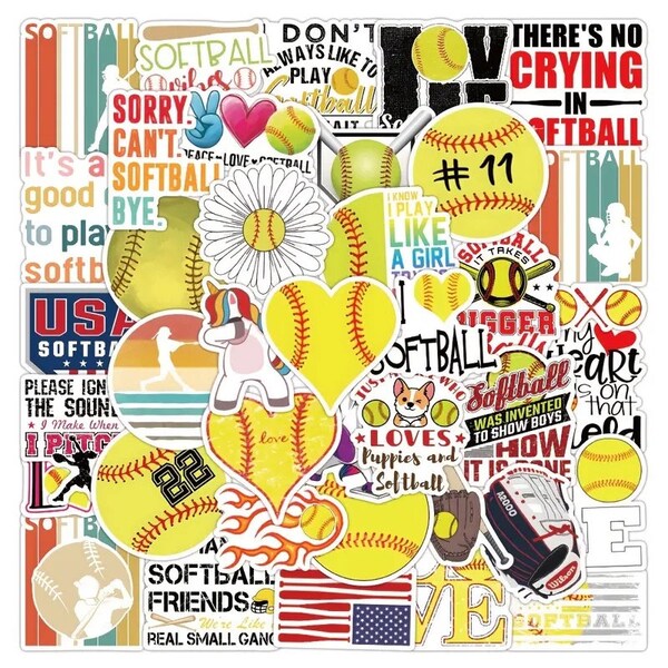 Softball Decal - Etsy