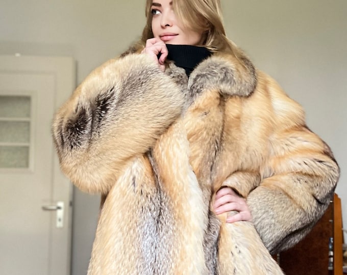 Fox Golden Island Fur Coat Fox Fur Jacket - Etsy