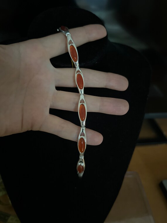 Silver 800 Bracelet Carneol - Gem
