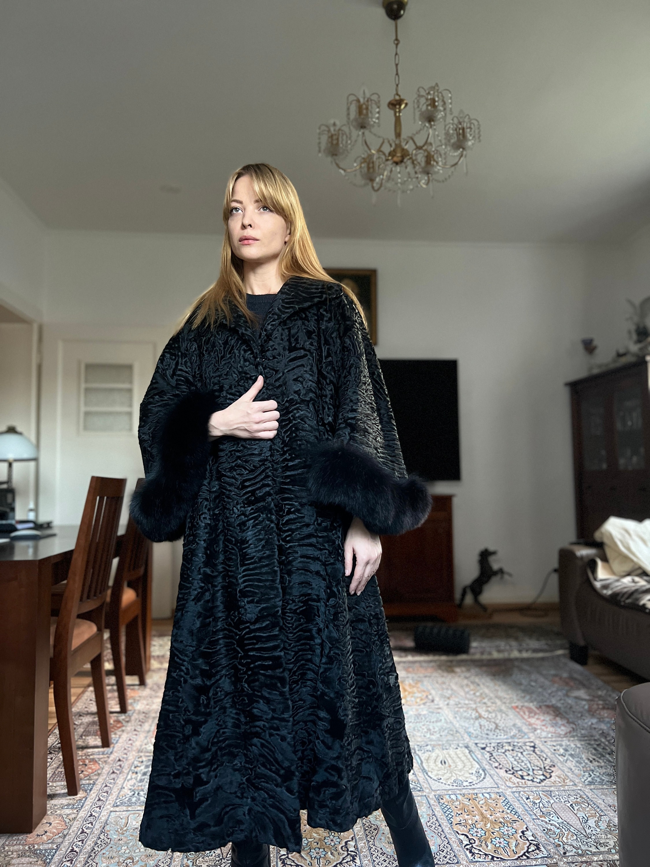 Heavy Gothic Fur Coat Persian Swakara Broadtail Fur Coat Astrakhan - Etsy