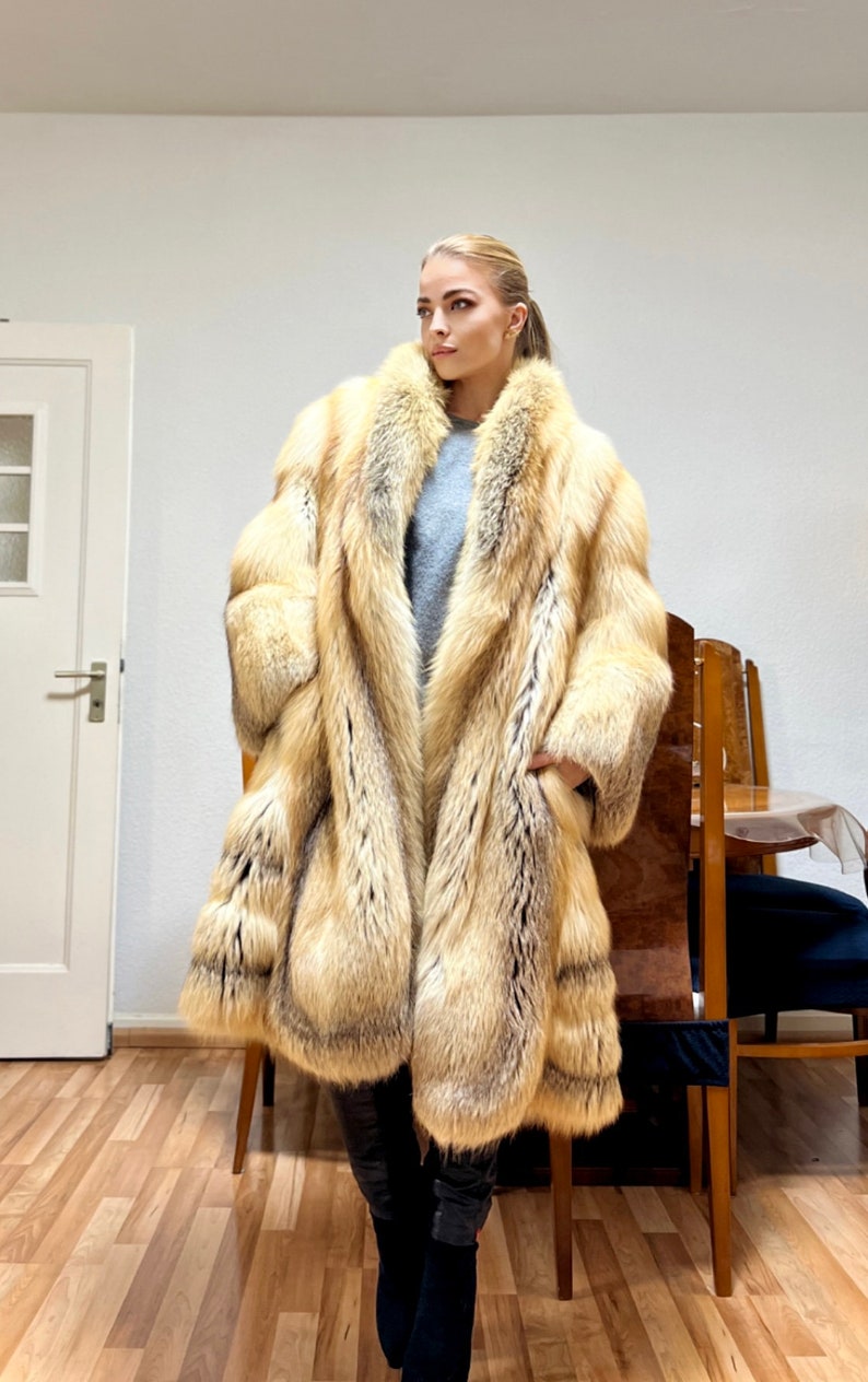 Fuchs Golden Island Pelz Pelzmantel Fox fur jacket - Etsy.de