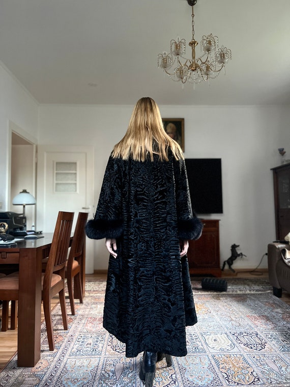 Heavy Gothic Fur Coat Persian Swakara Broadtail Fur c… - Gem
