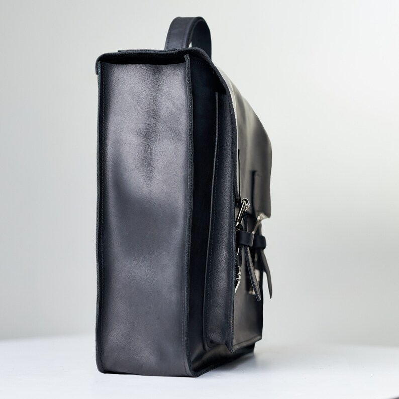 Wednesday Addams Backpackblack Leather Backpack - Etsy