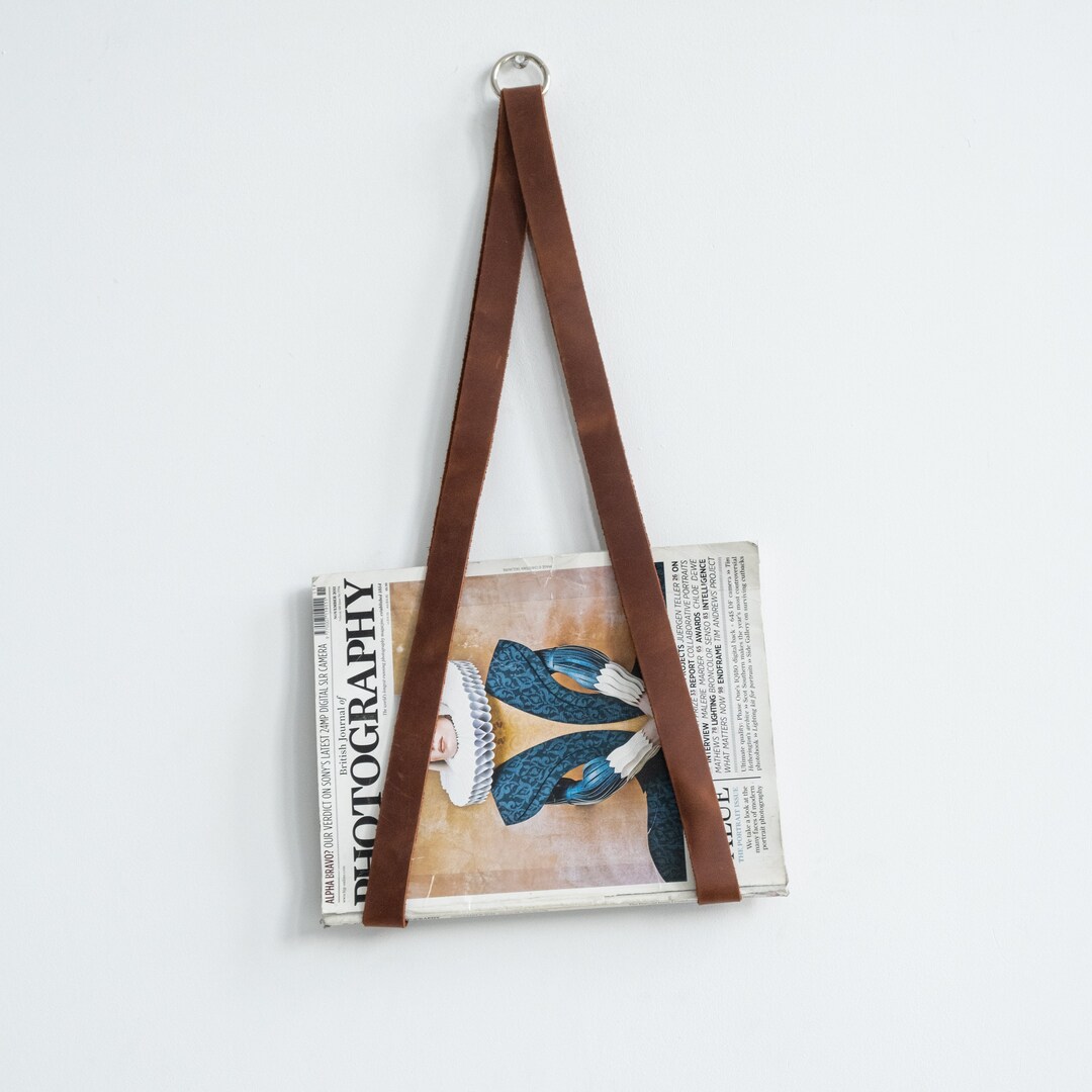 Leather Hanging Organizer, Leather Storage Strap, Leather File Storage ...
