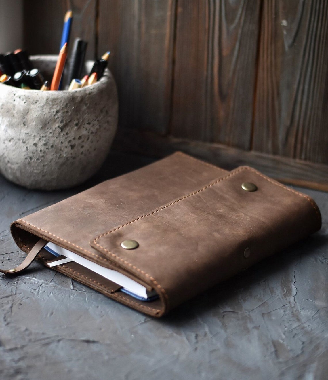 Leather Book Coverhandmade Book Covercustom Book - Etsy