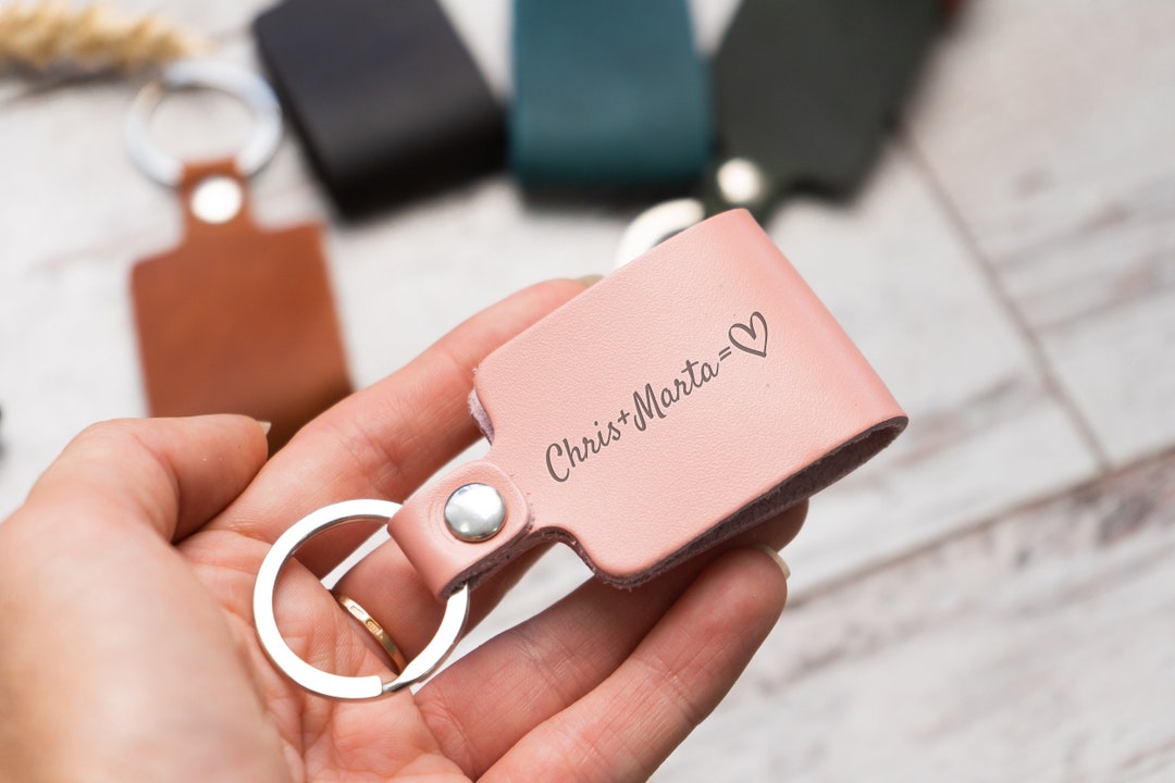 Monogram Keychain Leather, Initial Keyring, Leather Keyring, Initial ...