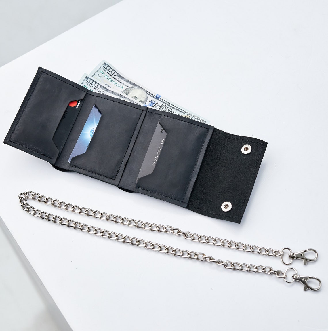 Personalized Wallet With Chain,handmade Chain Wallet,leather Wallet ...