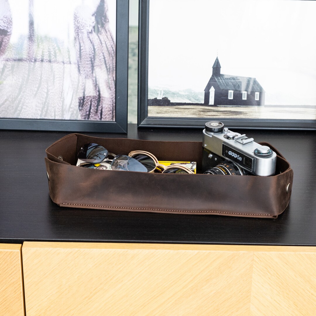 Personalized Caddy, Leather Catchall Tray, Personalized Coin Tray ...