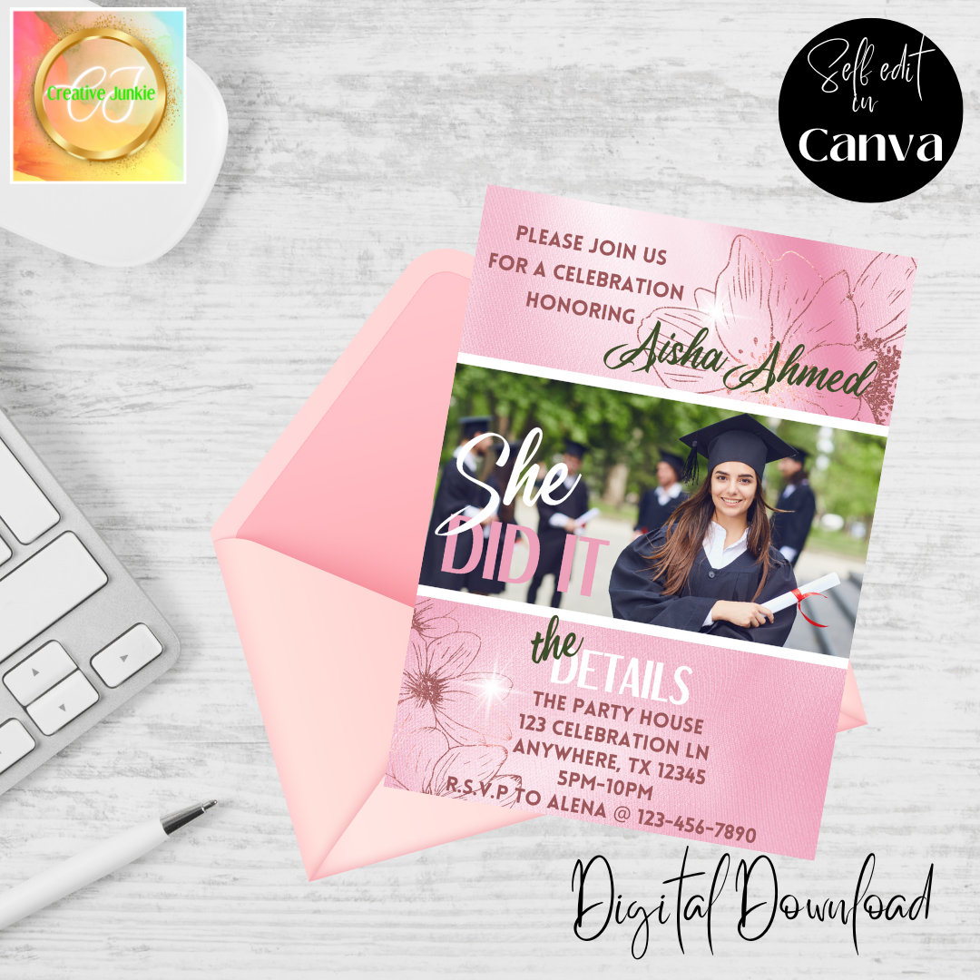 Editable Graduation Invitation - Etsy