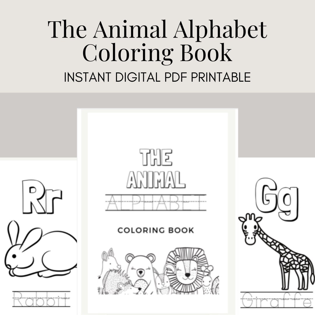 The Animal Alphabet Coloring Book - Kids Children's Activity - Practice ...