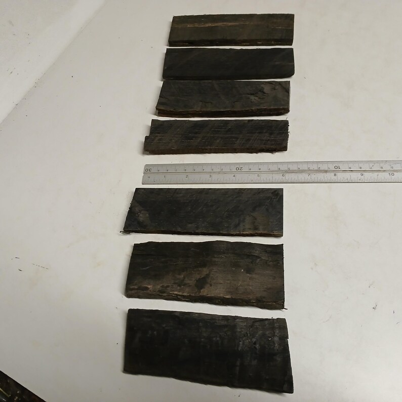 7 Flat Pieces of Irish Bog Oak Wood 1 1/2'' X 3/8'' X 150'' - 38mm X ...