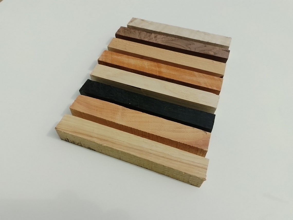 8 Irish Pen Blanks: Oak, Beech, Bog Oak, Ash, Pine, Elm, Yew, Sycamore ...